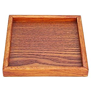 Fdit Small Portable Square Shape Solid Wood Tea Coffee Snack Food Dinning Serving Tray Plate for Home Kitchen Accessories(18 * 18 * 2)
