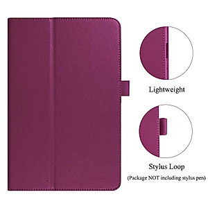 EKVINOR Case for Galaxy Tab A 10.1 (2016 NO S Pen Version), Premium PU Leather Folio Smart Stand Case Cover for Samsung Galaxy Tab A 10.1 Inch 2016 Tablet (SM-T580/T585, No Pen Version), Purple