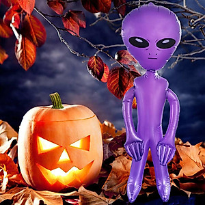 ZCMG 2 Pcs Halloween Inflatable Alien 35.4 Inch Jumbo Inflatable Blow Up Alien Toy Decorations for Birthday Baby Shower Summer Beach Pool Holiday Festival Carnival Alien Theme Party Supplies Purple