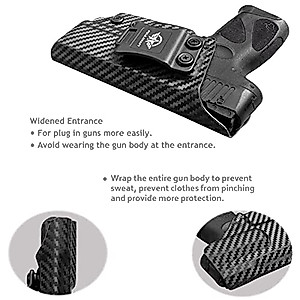POLE.CRAFT Taurus G3 Holster, Carbon Fiber Kydex Holster IWB for Taurus G3 9mm / .40 Pistol Case - G3 Taurus Holster 9mm - Inside Waistband Holster Taurus G3 IWB Kydex Accessories (Black, Right Hand)