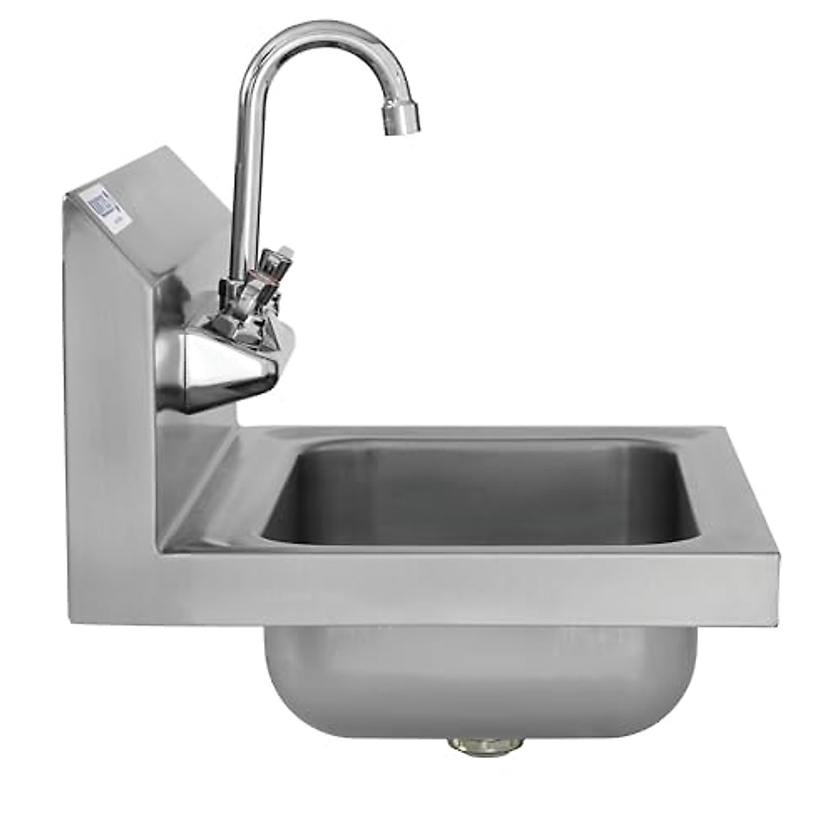 Kratos 28W-088 NSF Commercial Hand Sink with Gooseneck Faucet - 14"Wx10"Dx5"H Bowl