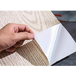 TOOLDECO Peel Stick Wood Grain Wallpaper Countertop Paper Funitures Decorative Vinyl Sticker (15.8X79Inch, Yellow) (15.8Inch*79Inch)