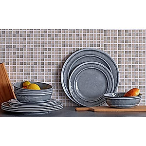 Melamine Dinnerware Sets, Plates and Bowls Sets, 12Pcs Dinnerware Sets for 4 Dish Set for Camping Indoor and Outdoor Use Unbreakable Dishwasher Safe BPA Free