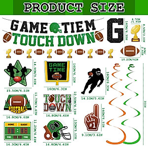 37Pcs Football Party Decorations Football Hanging Swirl Decor for Football Birthday Party Game Time Touch Down Banner Football Game Day Tailgate Party Supplies