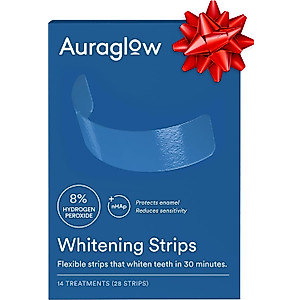 Auraglow Teeth Whitening LED Light, 10X More Powerful Accelerate Whitening Results, Rechargeable LED Light, 16 LED Bulbs
