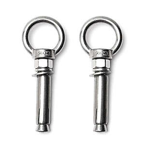MroMax Expansion Lifting Eyebolt M12x90mm Eye Ring Bolt 5.12" Length 304 Stainless Steel Expansion Bolts with Nuts Eye Hooks Anchor Fastener for Concrete Wall Masonry Ceiling Silver 2Pcs