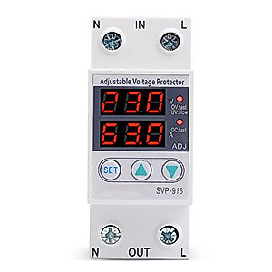 Studyset Under Voltage Relay,220V Intelligent Adjustable Over and Under Voltage Limit Current Protector Relay Reset Protector 63A