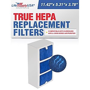 LifeSupplyUSA Air Purifier Enhancement - High Efficiency HEPA Filter, Home Improvement Essential, Easy to Install Air Cleaner Replacement for Surround Air XJ-3000 Series, Ensures Clean & Healthy Air