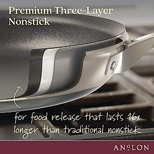 Anolon Achieve Hard Anodized Nonstick Frying Pan/Skillet, 12 Inch, Silver