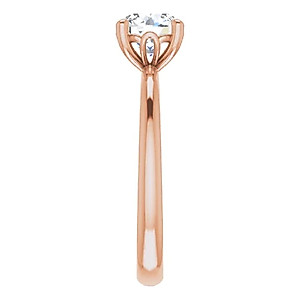 10K Solid Rose Gold Handmade Engagement Rings, 1 CT Round Cut Moissanite Diamond Solitaire Wedding/Bridal Rings for Women/Her, Minimalist Anniversary Ring Gifts (8)