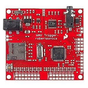 SparkFun WAV Trigger Play Uncompressed Audio Files 16-bit Files at 44.1kHz On-Board Mono Audio Amplifier Speaker Connector 14 Parallel Stereo Tracks Polyphonic MIDI Control 16 Trigger inputs Micro SD