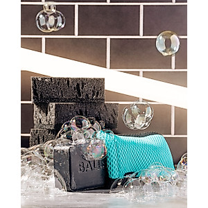 Ballsy Sud Sack Soap Pouch, Exfoliating Sponge for Baths and Showers - Compatible with Duke Cannon & Related Bars, Blue