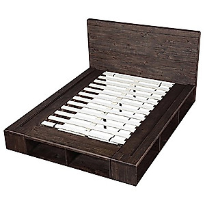 Bowery Hill Traditional Wood California King Platform Storage Bed in Chocolate