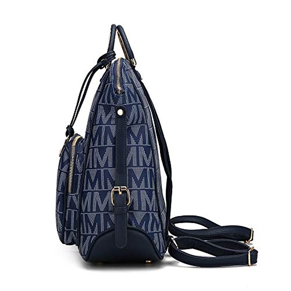 Mia K Collection PU Leather Backpack Purse for Women & Teen Girls - Ladies Fashion Travel - Big Bookbag Top-Handle Black