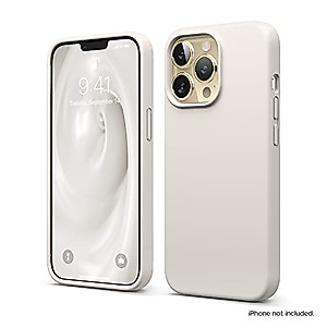 elago Compatible with iPhone 13 Pro Case, Liquid Silicone Case, Full Body Screen Camera Protective Cover, Shockproof, Slim Phone Case, Anti-Scratch Soft Microfiber Lining, 6.1 inch (Stone)
