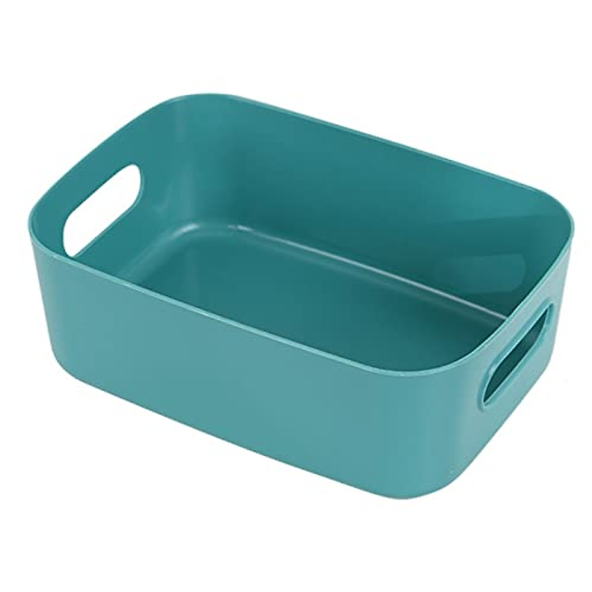curfair Storage Box Storage Container Convenient Smooth Surface Handle Design Solid Color Versatile Plastic Storage Bin for Bedroom Storage Bin Easy to Clean -Green-Large##