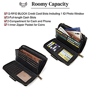 S-ZONE Crossbody Cell Phone Purse Wristlet Wallets for Women RFID Blocking Phone Wallet with 2 Straps