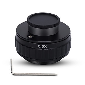 Agatige 0.5X C Mount Adapter Lens, Microscope Adapter Camera Adapter Mount Lens Adapter Trinocular Stereo Microscope Tube Focusing 38mm for Digital Camera CX Photo Port Stereo T490 Series Microscopes