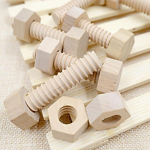 Milageto Wooden Toy Nuts and Bolts Kids Child Baby Preschool