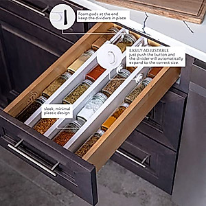 Adjustable Drawer Dividers - Lock in Place, Non-Slip, Expandable Separators, No Tools Required. Great Organizer for Closet, Dresser, Drawer, Office Desk and Kitchen Organization. (4-PACK)