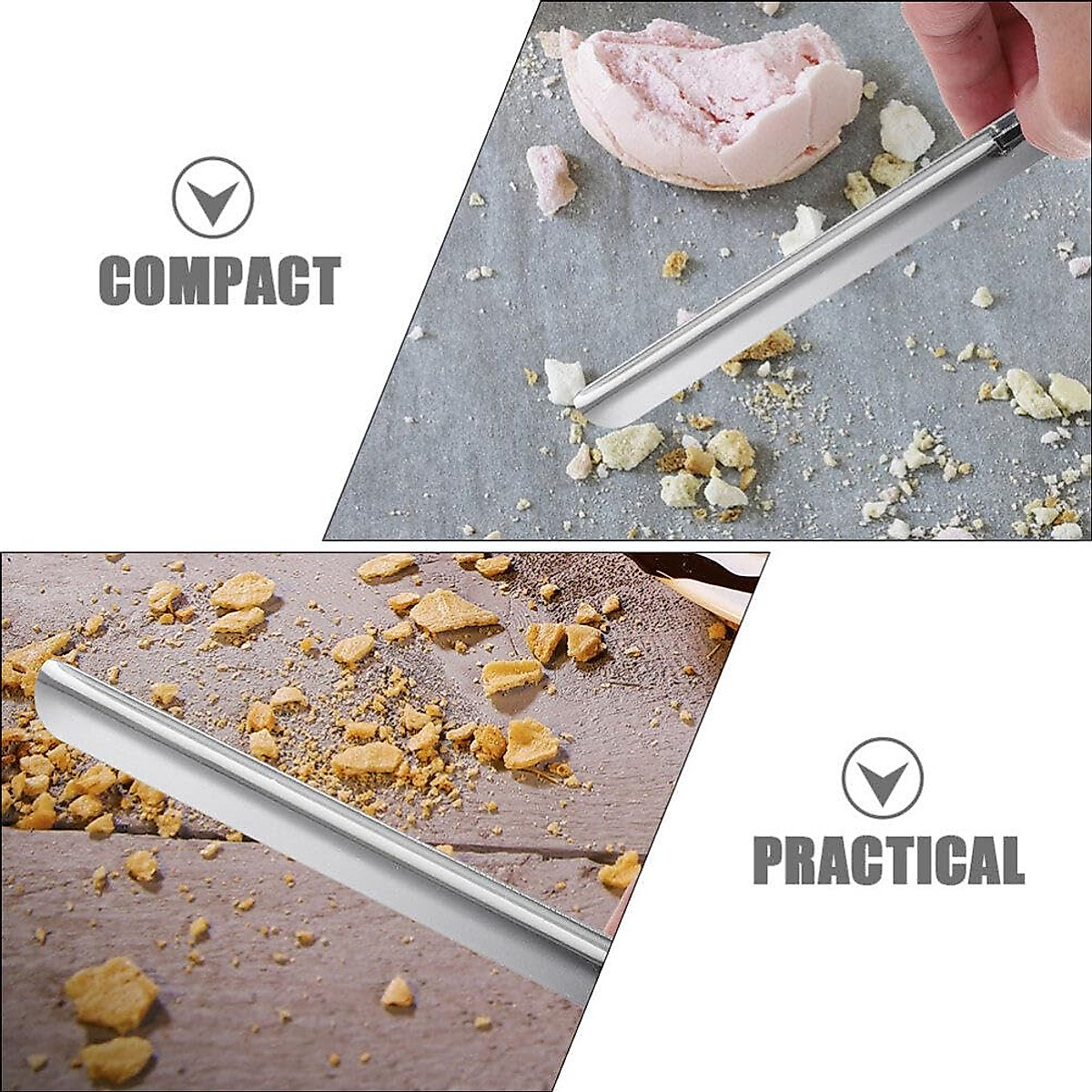 Mobestech 5pcs Crumb Sweepers Stainless Steel Table Crumbers Bread Crumber Cleaner Cabinet Scraper Crumb for Tablecloth in Restaurants and Home Waiters Waitress Silver