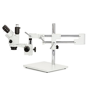 AmScope - 3.5X-90X Simul-Focal Stereo Lockable Zoom Microscope on Dual Arm Boom Stand - SM-4NTPZ