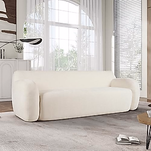 Merax 81.5" Curved Upholstered Sponge Sofa 3-Seat Modular Casual Couch for Living Room