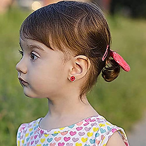 Earrings On Clips Girls Black Spot Red Ear Clips Silver Bug Earrings for Helloween