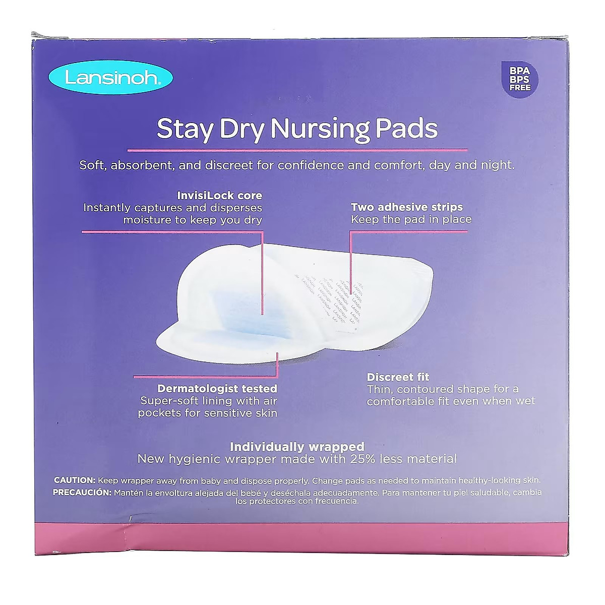 Lansinoh Stay Dry Nursing Pads Medium 36 Each (Pack of 2)