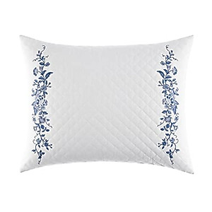 Laura Ashley - King Duvet Cover Set, Reversible Cotton Bedding with Matching Shams, Home Decor for All Seasons (Charlotte Blue, King)