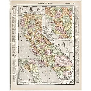 California with insets of Southern & Central Regions (1909)