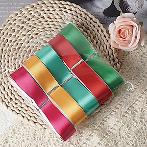 Chenkou Craft Solid Satin Ribbon Ribbons Assorted 40 Yards Craft Bow Party Decoration Packing Ribbons (Mix, 1"(25mm))