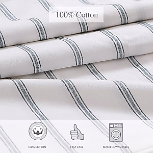 Stone Cottage - Full Sheets, Cotton Percale Bedding Set, Crisp & Cool Home Decor (Trenton Stripe Green, Full)