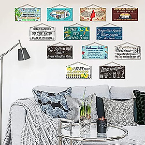 Jacevoo Retro Wood Sign Pool Rules Hanging Sign Pool Patio Wall Decoration Outdoor Swimming Pool Decor Pool Sign 6x12 Inch