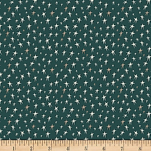 Art Gallery Fabrics Art Gallery Campsite Midnight Wishes Fabric, Dark Green