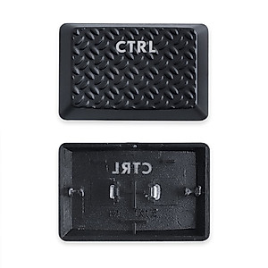 HUYUN Backlit Keycaps Replacement for GL Tactile Switch Logit G813/G815/G913/G915 TKL RGB Mechanical Gaming Keyboard (2PCS Texture Ctrl Black)