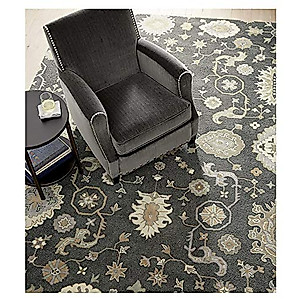 Crate and Barrel Juno Gray Traditional Persian Handmade 100% Wool Rugs & Carpets (6x9)