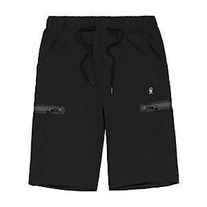 Little Donkey Andy Men’s Ultra-Stretch Quick Dry Lightweight Bermuda Shorts Drawstring Zipper Pocket Hiking Travel Golf Black XL