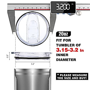 Pandaria Tumbler Lids 20OZ Replacement Lids Spill Proof Splash Resistant Slider Lids Covers Fit for 3.2" Cup Mouth and More Travel Coffee Mugs(20oz, 2 PCS)