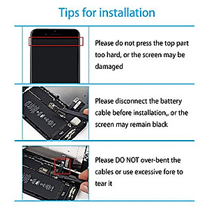 for iPhone 8 Screen Replacement Black Full Assembly 4.7" 3D Touch LCD Display Screen Digitizer for A1863, A1905, A1906 with Front Camera+Earpiece+Sensors+Waterproof Seal+Repair Tools+Screen Protector