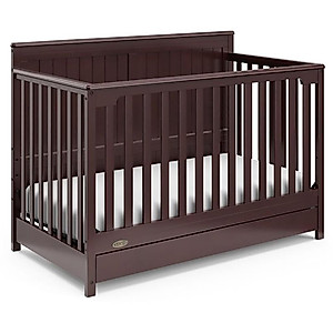 Home Square 2-Piece Set with Convertible Crib & 6 Drawer Dresser in Espresso