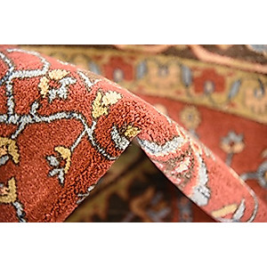 Unique Loom Sahand Collection Traditional Geometric Classic Red Round Rug (8' 0 x 8' 0)