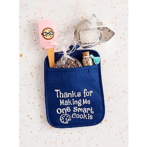 Teachers Gift for Women, Appreciation Week Pot Holder, One Smart Cookie Thank You Present Potholder - Set of 2 Blue