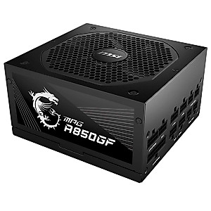 MSI MPG A850GF Gaming Power Supply - Full Modular - 80 PLUS Gold Certified 850W - 100% Japanese 105°C Capacitors - Compact Size - ATX PSU
