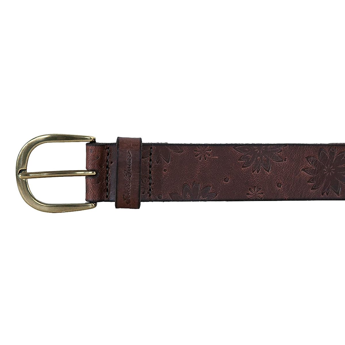 Eddie Bauer Women's Casual Leather Belts, One Size Fits Most, Floral Tooled-Brown, Medium