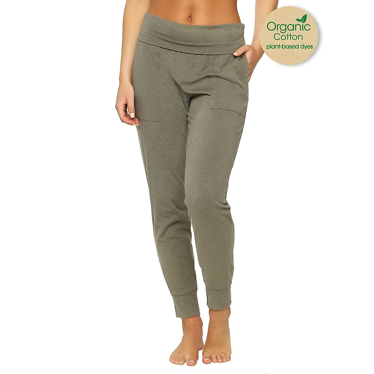 Felina | Organic Cotton Stretch Fold-Waist Joggers (Slate, Small)
