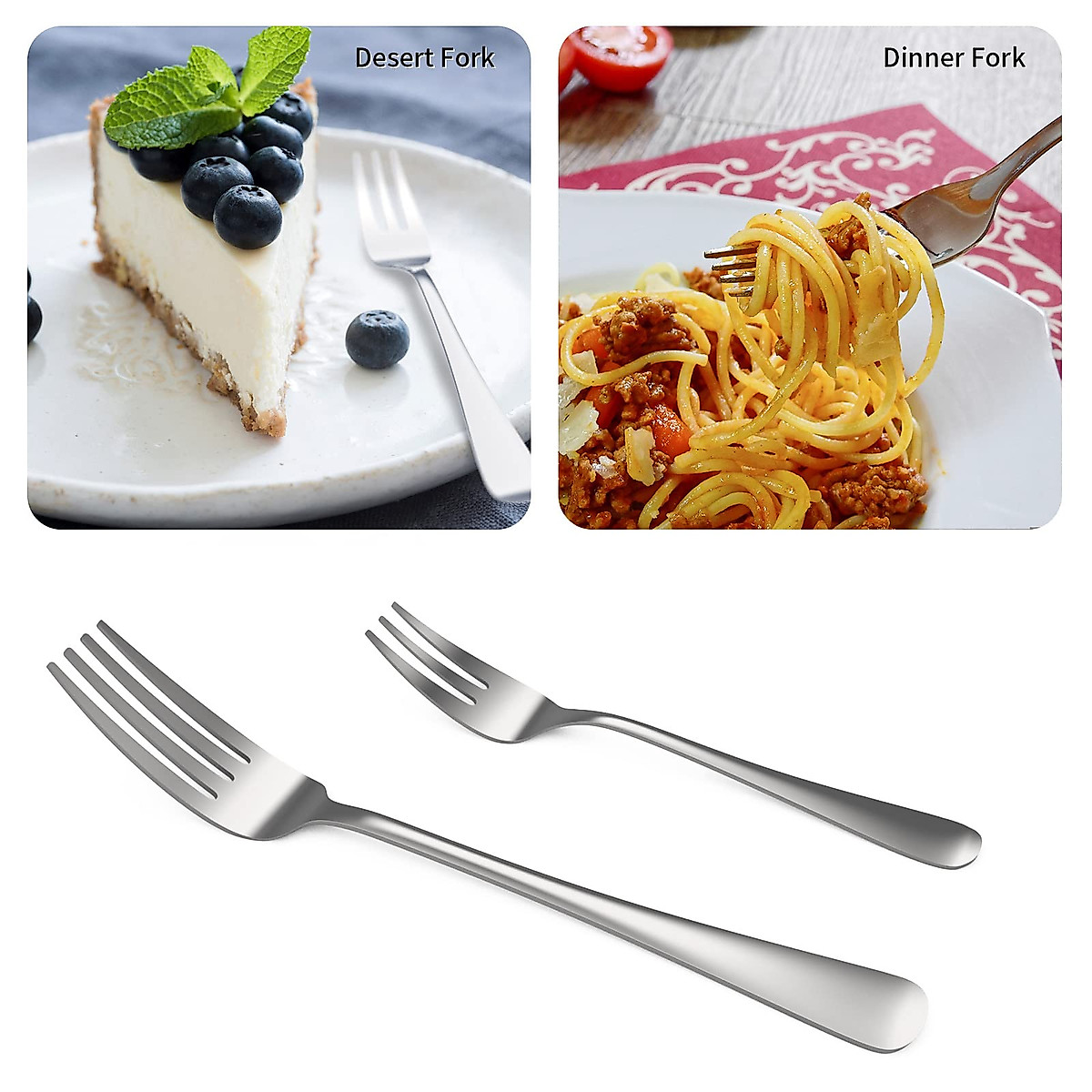 Reusable Utensils Set 12 Piece Portable Travel Flatware Sets, Mirror Polished Silverware Stainless Steel Cutlery Set for Kitchen Restaurant Hotel