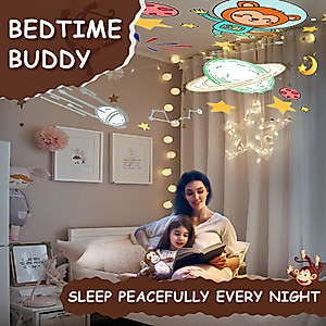 DIILSWX Monkey Stuffed Animals with Dynamic Star Projection Lamp: Rechargeable Night Light for Kids Bedroom, Soft & Huggable Plush Toy, Cute Bedtime Buddy for Toddler, Boys, Girls (Galaxy) - 10.5''