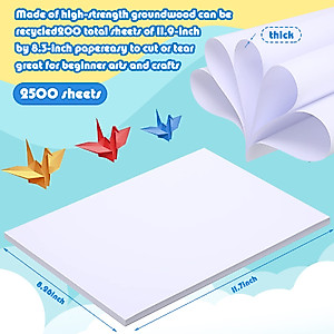 2500 Sheets Construction Paper 9" x 12" Construction Paper Classroom Construction Paper Bulk A4 Drawing Paper for Kids Drawing Art School Classroom Decoration Teacher Supplies (White)