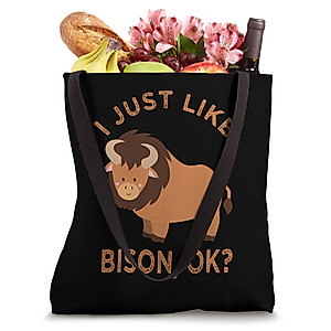 I Just Like Bison Vintage Funny Bison Tote Bag